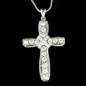 Swarovski Crystal Big Cross Necklace, Religious Jewelry, Crucifixes ...