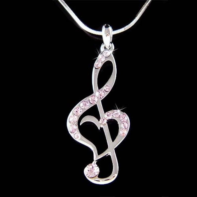 Purple Swarovski Crystal TREBLE G CLEF Love Music Musical Note | Etsy