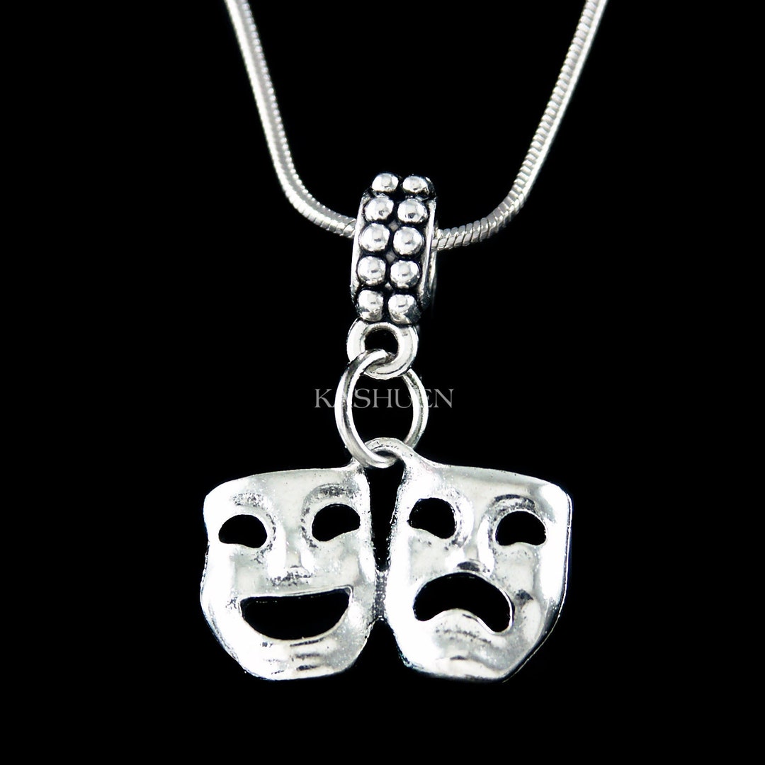 Comedy & Tragedy Mask Theater Play Acting Broadway Masquerade Necklace ...