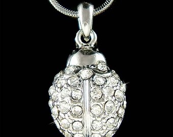 Swarovski Crystal Lady Bug Ladybug Ladybird Insect Necklace | Etsy