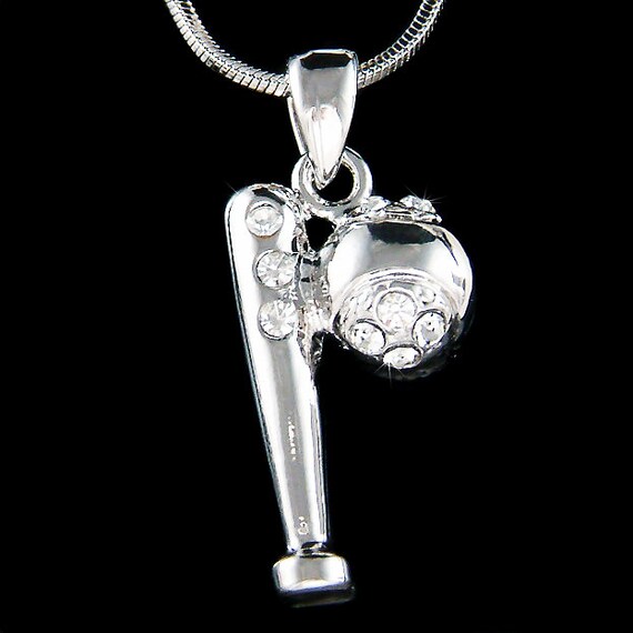 Swarovski Crystal Dainty Baseball Softball Bat Sportsteam | Etsy