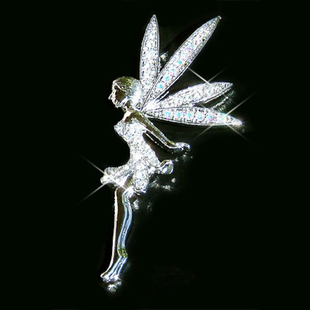 Swarovski Crystal Big Fairy Tinkerbell Brooch, Large Angel Wings Pin ...