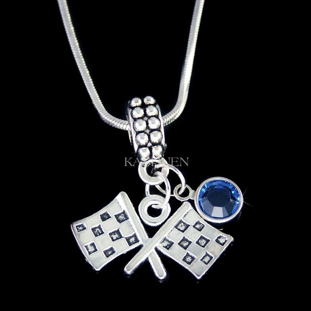 Checkered Flag Race Car Driver Necklace Auto Stock Car Dirt Track ...