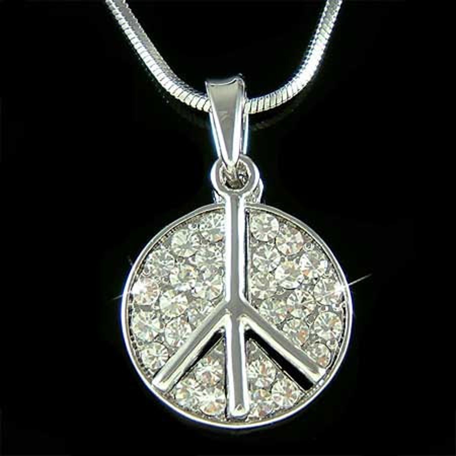 Swarovski Crystal Rhinestone PEACE Sign Symbol Love Hippie - Etsy