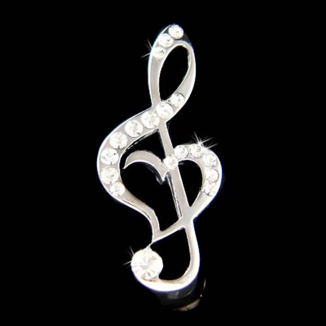 Swarovski Crystal Purple TREBLE CLEF Heart Love Music Musical - Etsy