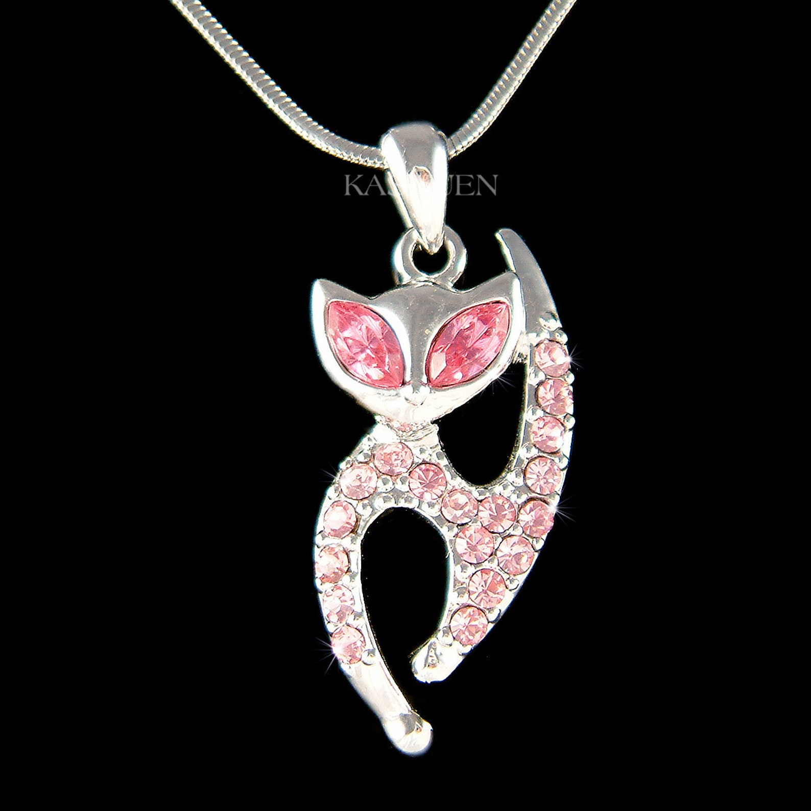 Swarovski Crystal Royal Blue Fox Foxy Kitty Cat Kitten Animal Wildlife ...