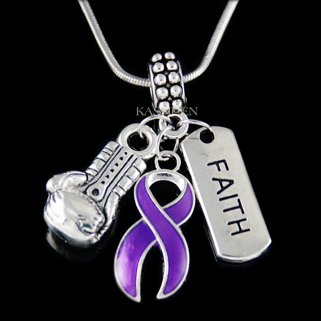 Fight Purple Pancreatic Necklace Testicular Thyroid Alzheimer's Lupus ...