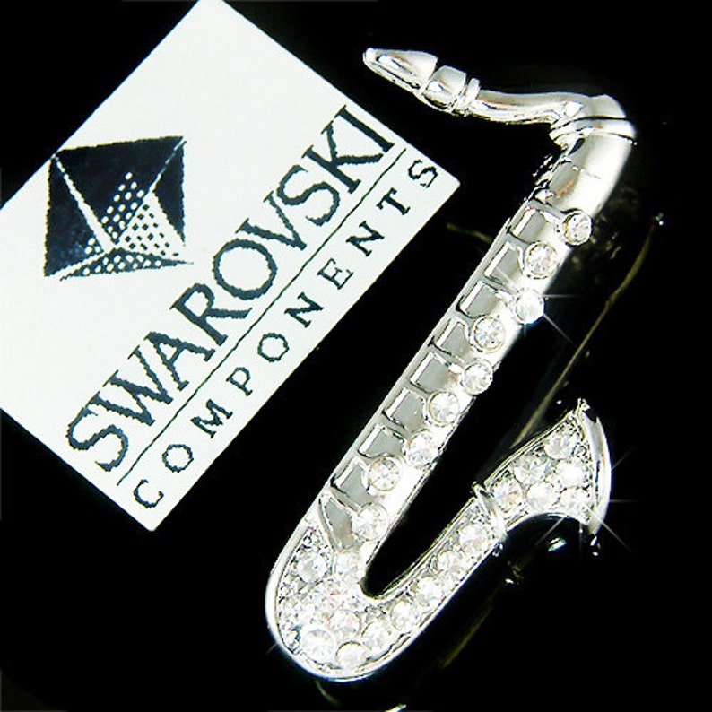 Swarovski Crystal TENOR ALTO Sax SAXOPHONE Pin Brooch Jewelry - Etsy