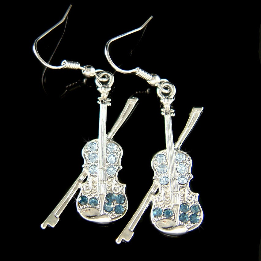 Swarovski Austrian Crystal Blue Violin Fiddle Viola Cello | Etsy