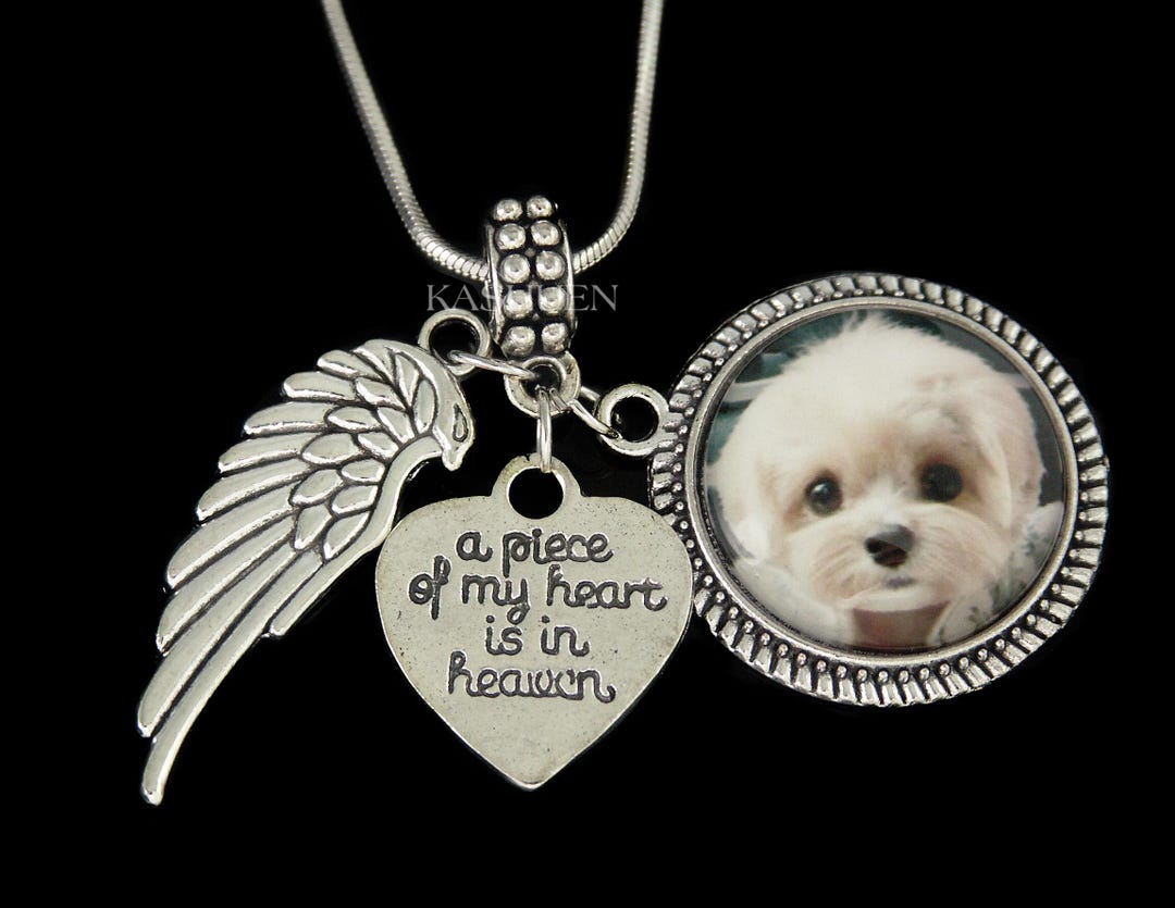 White Maltese Necklace Loss of Pet Jewelry Sympathy Angel Dog ...