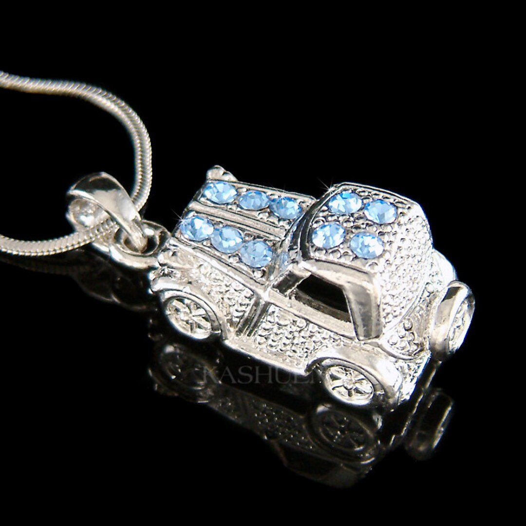 3D Swarovski Crystal Blue off Road Vehicle Necklace 4x4 Sport Utility ...