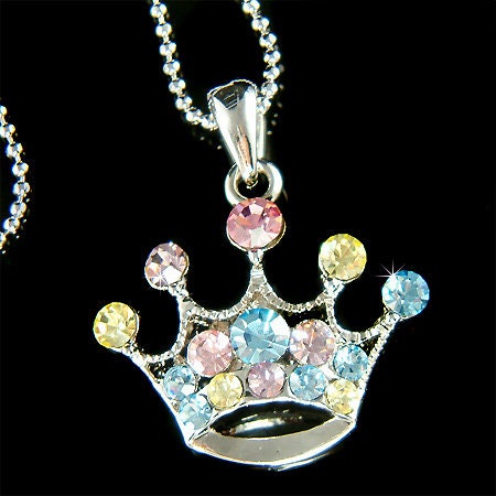 Swarovski Crystal Cute Blue Crown Princess Royal Duchess Bridal Wedding ...