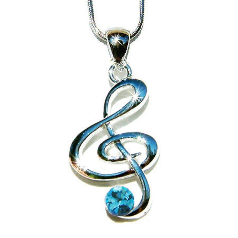 Blue Swarovski Crystal TREBLE G CLEF Love Music Musical Note - Etsy
