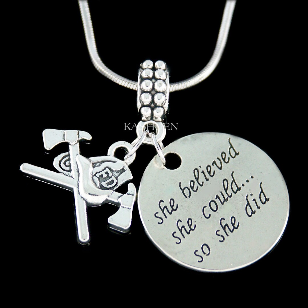 Fire Fighting Axe Fireman Firefighter Necklace 20 25th 30th Birthday ...