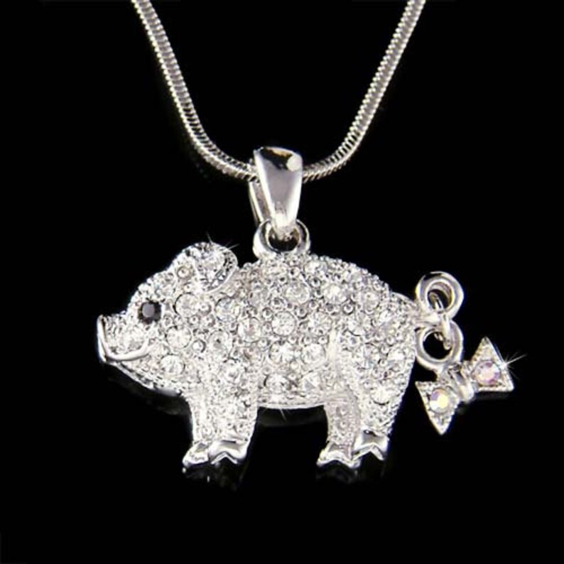 Swarovski Crystal Cute Violet Purple Pig Piggy Piglet Bow Barn - Etsy