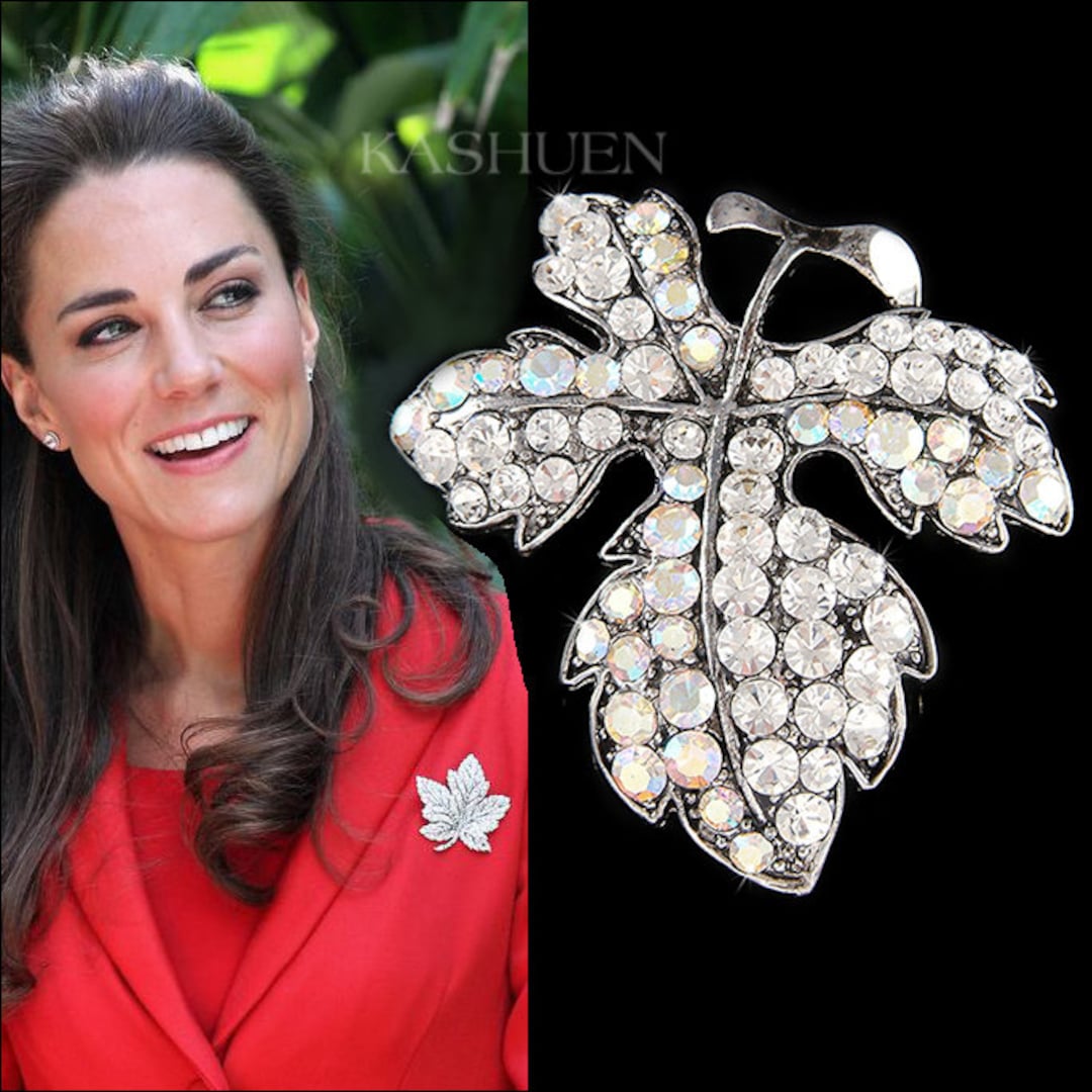 Swarovski Crystal Maple Canadian Leaf Antique Silver Pin Brooch Canada ...