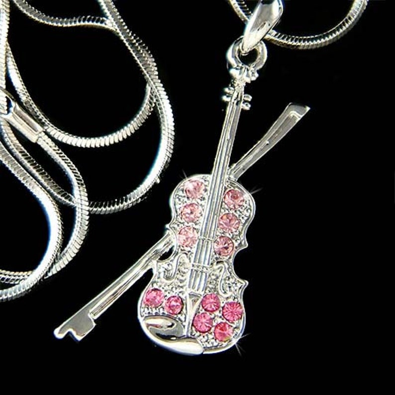 Swarovski Crystal Pink Fiddle VIOLIN Bow Viola Cello Music - Etsy