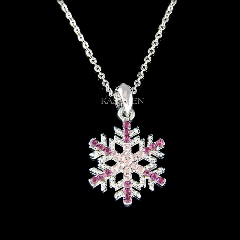 Swarovski Crystal Pink SNOWFLAKE Snow Bridal Wedding Holiday | Etsy