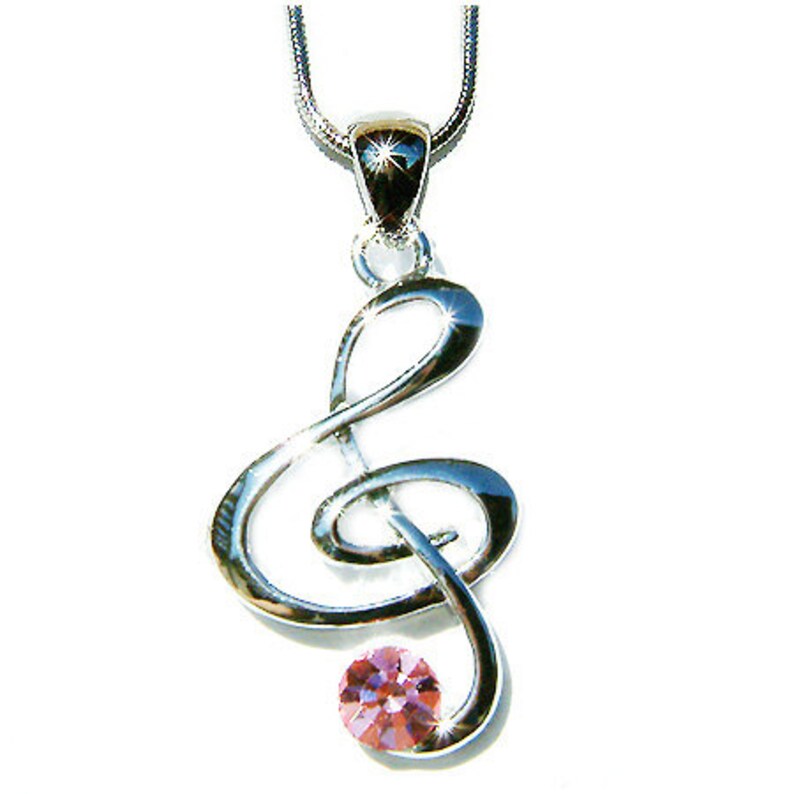 Pink Swarovski Crystal TREBLE G CLEF Love Music Musical Note - Etsy