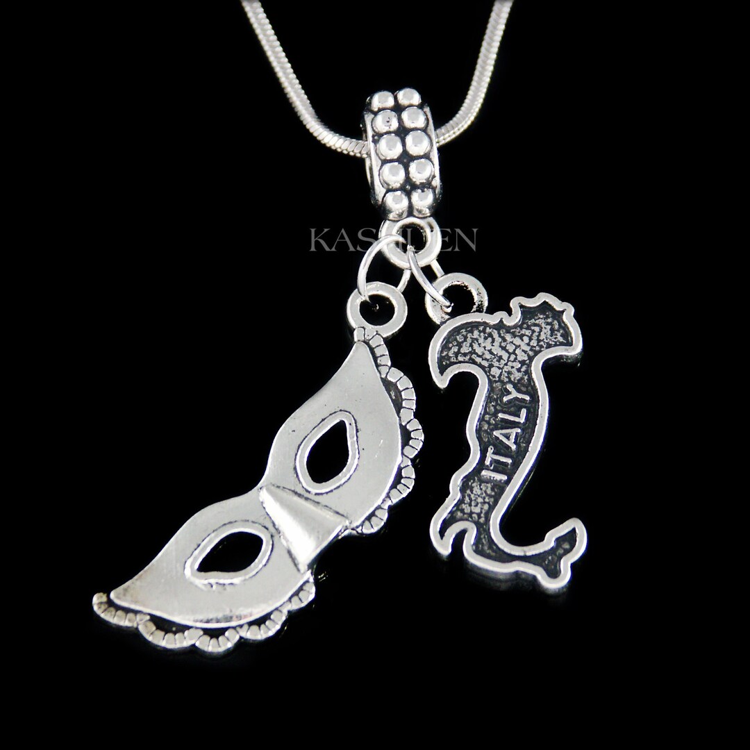 Italian Map Venetian Mask Necklace Travel Venice Italy Landmark Gifts ...