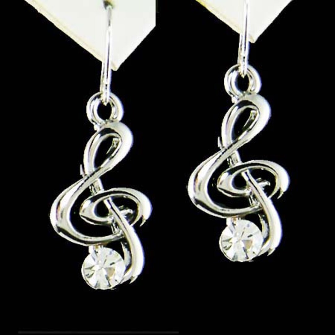 Swarovski Crystal TREBLE G CLEF Love Music Musical Note Jewelry Pendant ...