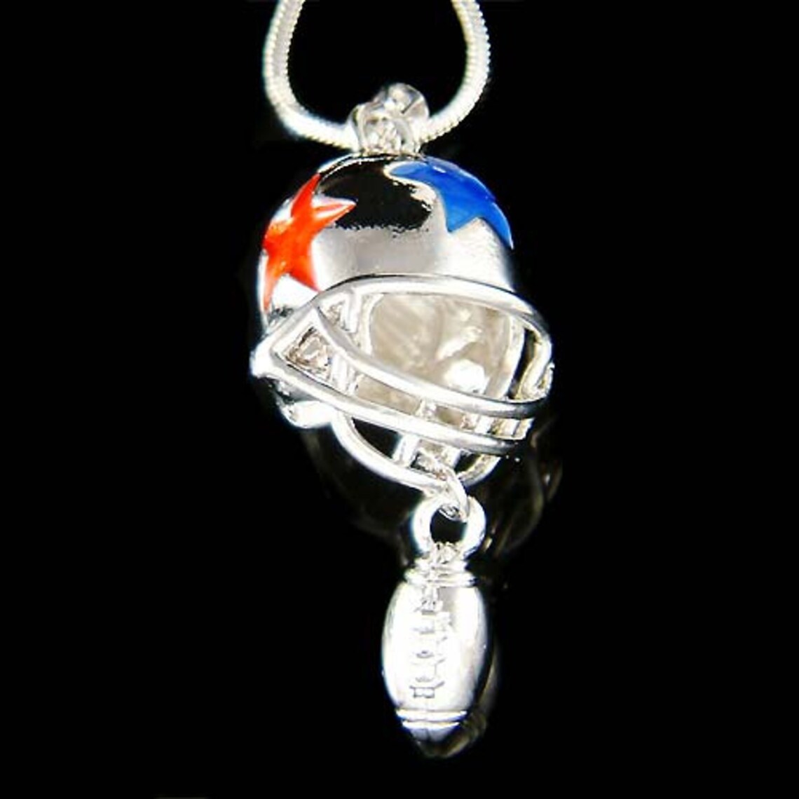 3D American Football Helmet With Football Star Women Men Women Necklace ...