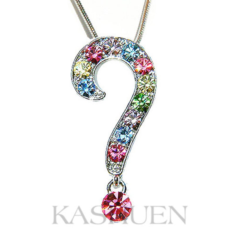 Swarovski Crystal Sparkling Multi Color Rainbow QUESTION MARK - Etsy