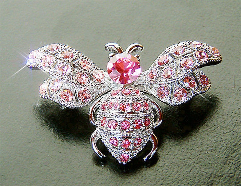 Swarovski Crystal Purple Queen Bumble Bee Honey Insect Bug Pin Etsy