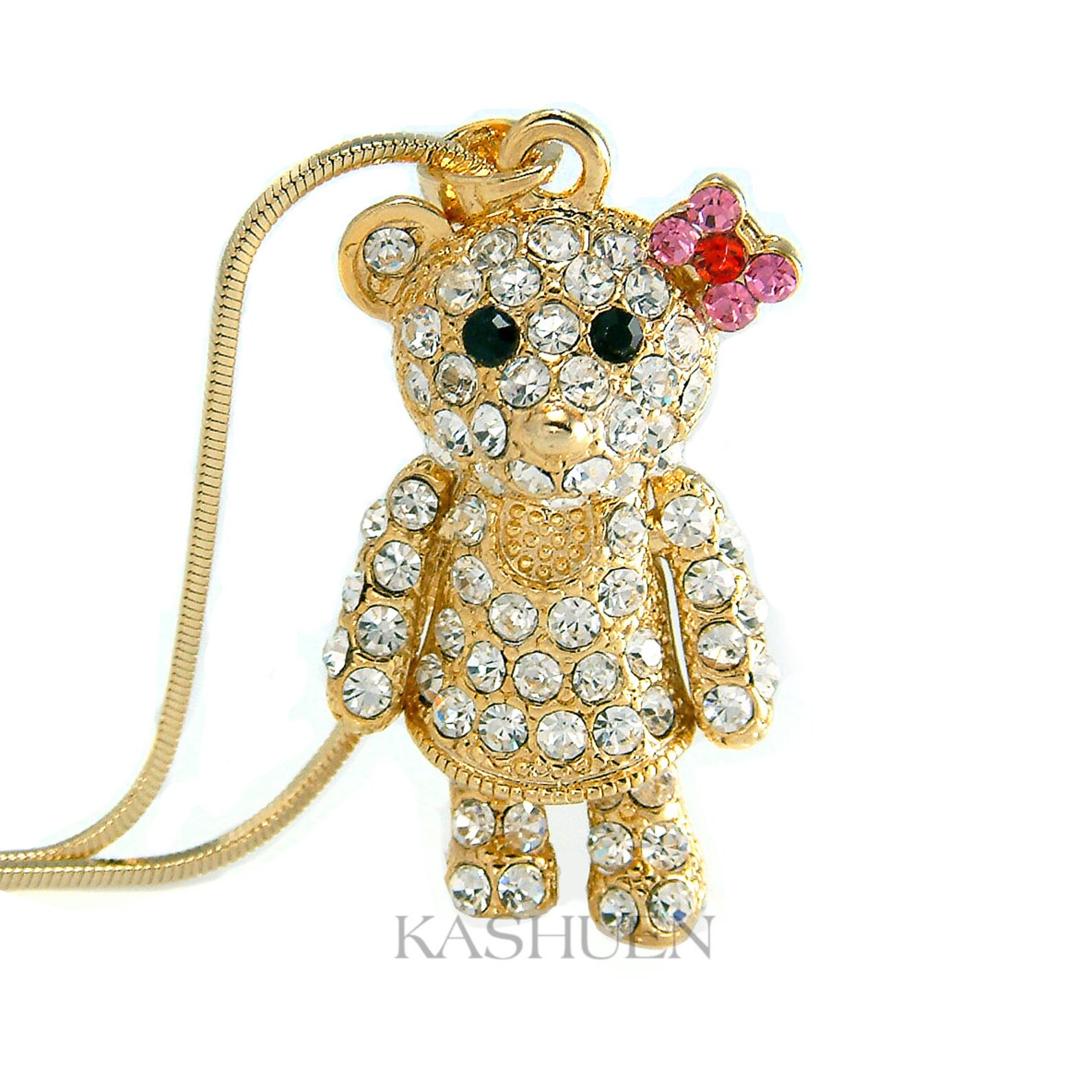 Swarovski Crystal 3D Movable Cuddly Brown Teddy Bear Cute Bow - Etsy France