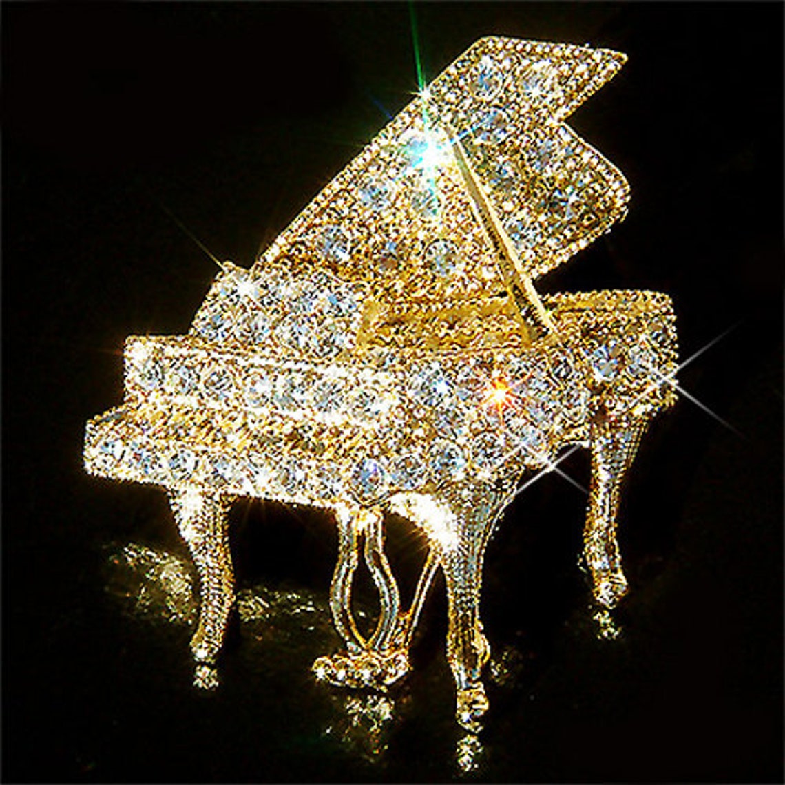 Swarovski Crystal MUSIC Baby Grand Piano Musical Instrument - Etsy