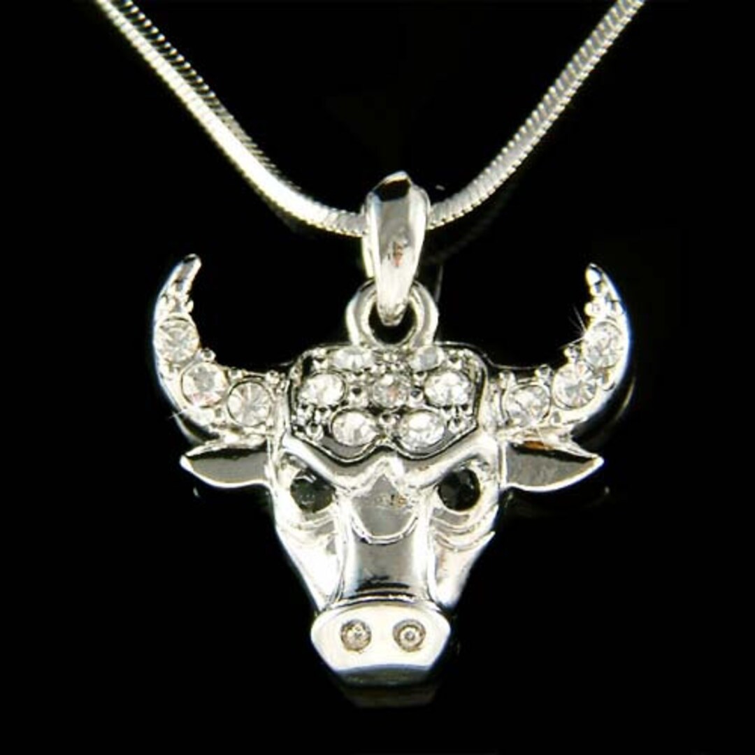 Swarovski Crystal Bull Bulls Cow Cattle Horn Zodiac Taurus Pendant ...