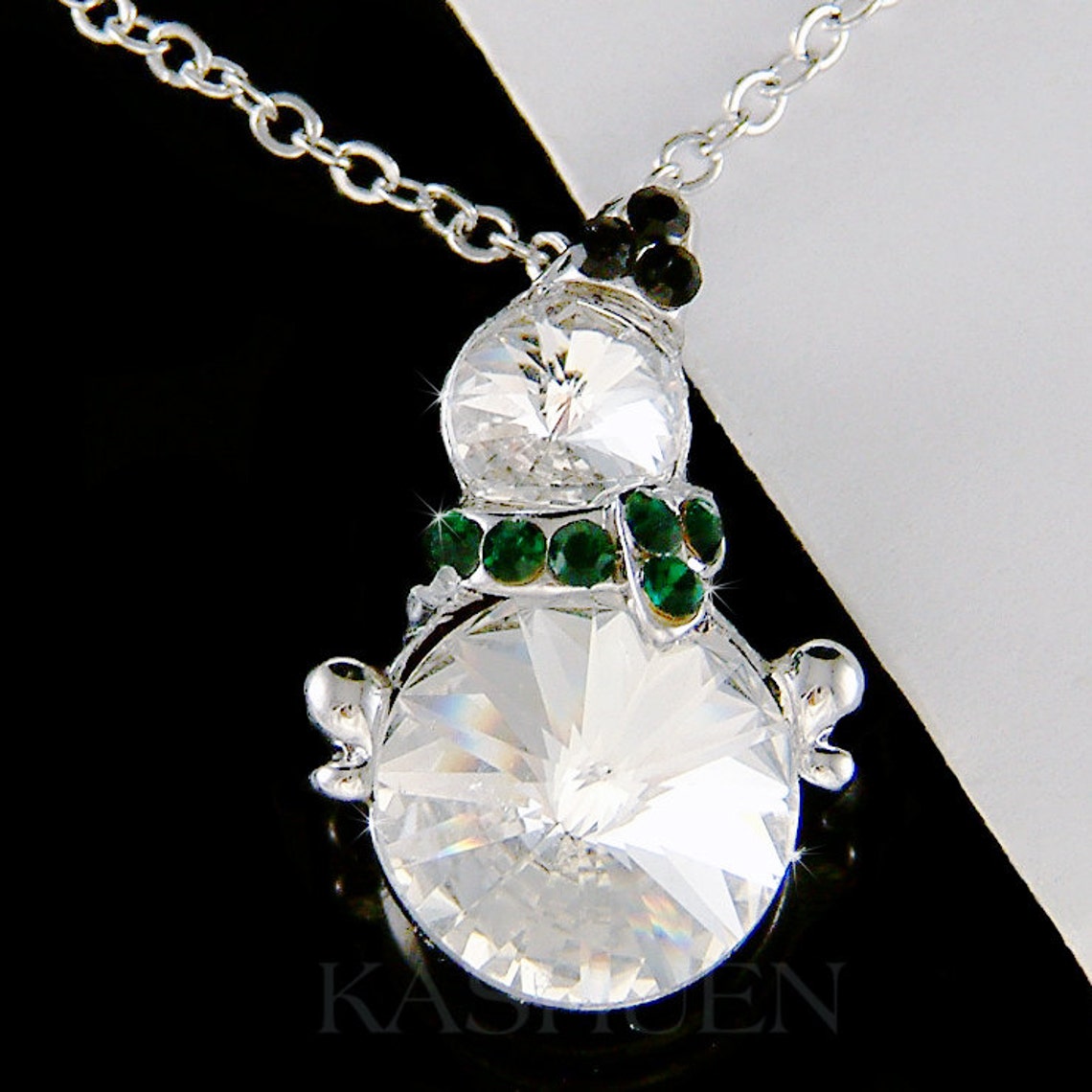 Swarovski Crystal Frosty the SNOWMAN Snow Emerald Scarf - Etsy