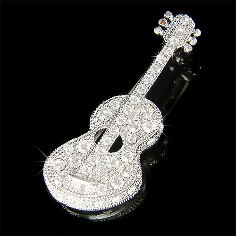 Swarovski Crystal Music Rock Folk Classical ACOUSTIC GUITAR Band ...