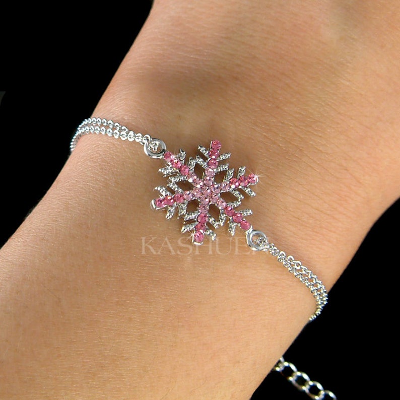 Swarovski Crystal Purple Dainty SNOWFLAKE Double Sterling | Etsy