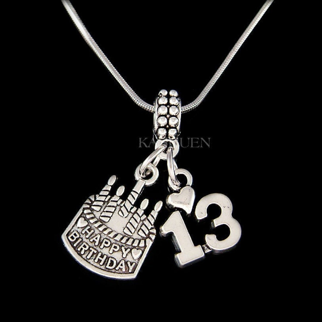 13th Birthday Girl Number 13 Heart Jewelry Necklace Keychain Gift for ...