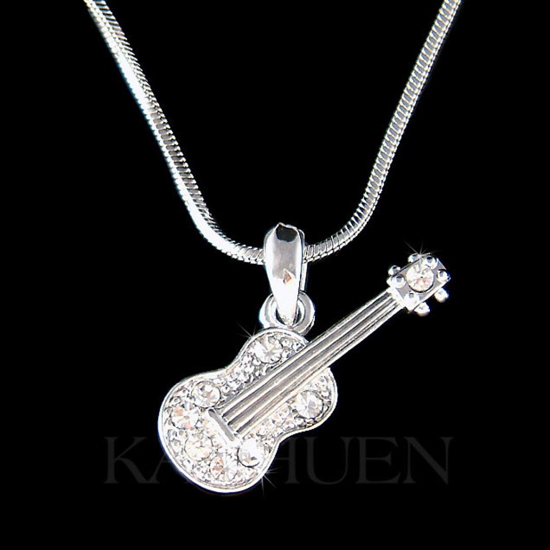 Swarovski Crystal Dainty ACOUSTIC GUITAR Music Rock Folk Ukulele ...
