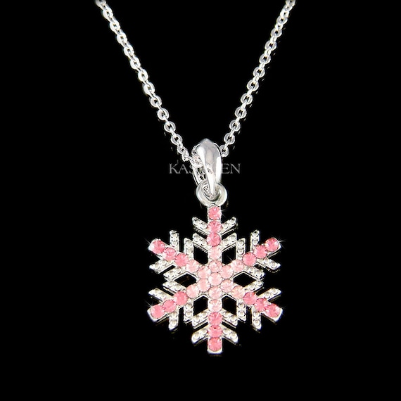 Swarovski Crystal Pink SNOWFLAKE Snow Bridal Wedding Holiday | Etsy