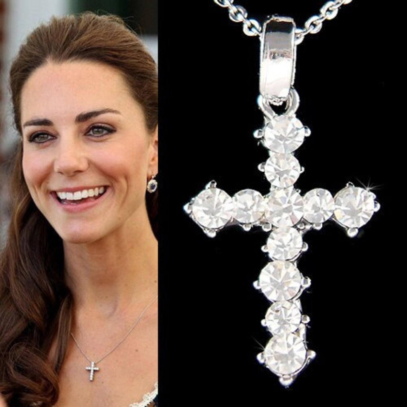 Dainty Swarovski Crystal Cross Necklace, Religious Jewelry, God Lord ...