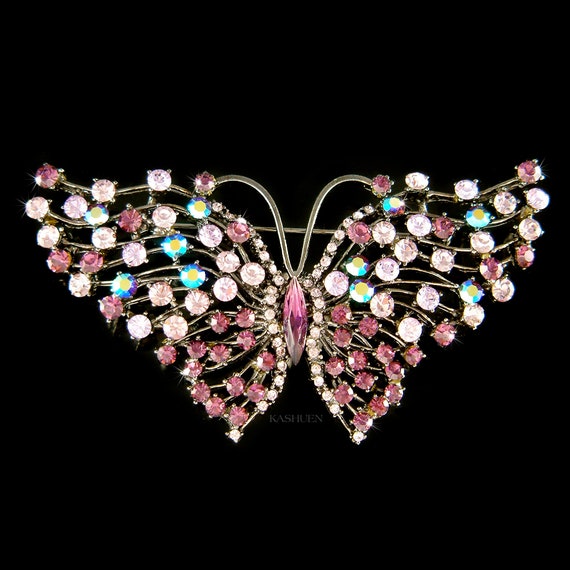 Swarovski Crystal Huge 3.5 Elegant Purple BUTTERFLY | Etsy