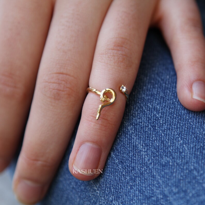 Swarovski Crystal Snake Midi Knuckle Stackable Adjustable Ring | Etsy