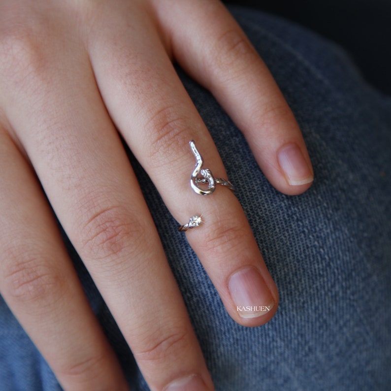 Swarovski Crystal Snake Midi Knuckle Stackable Adjustable Ring | Etsy