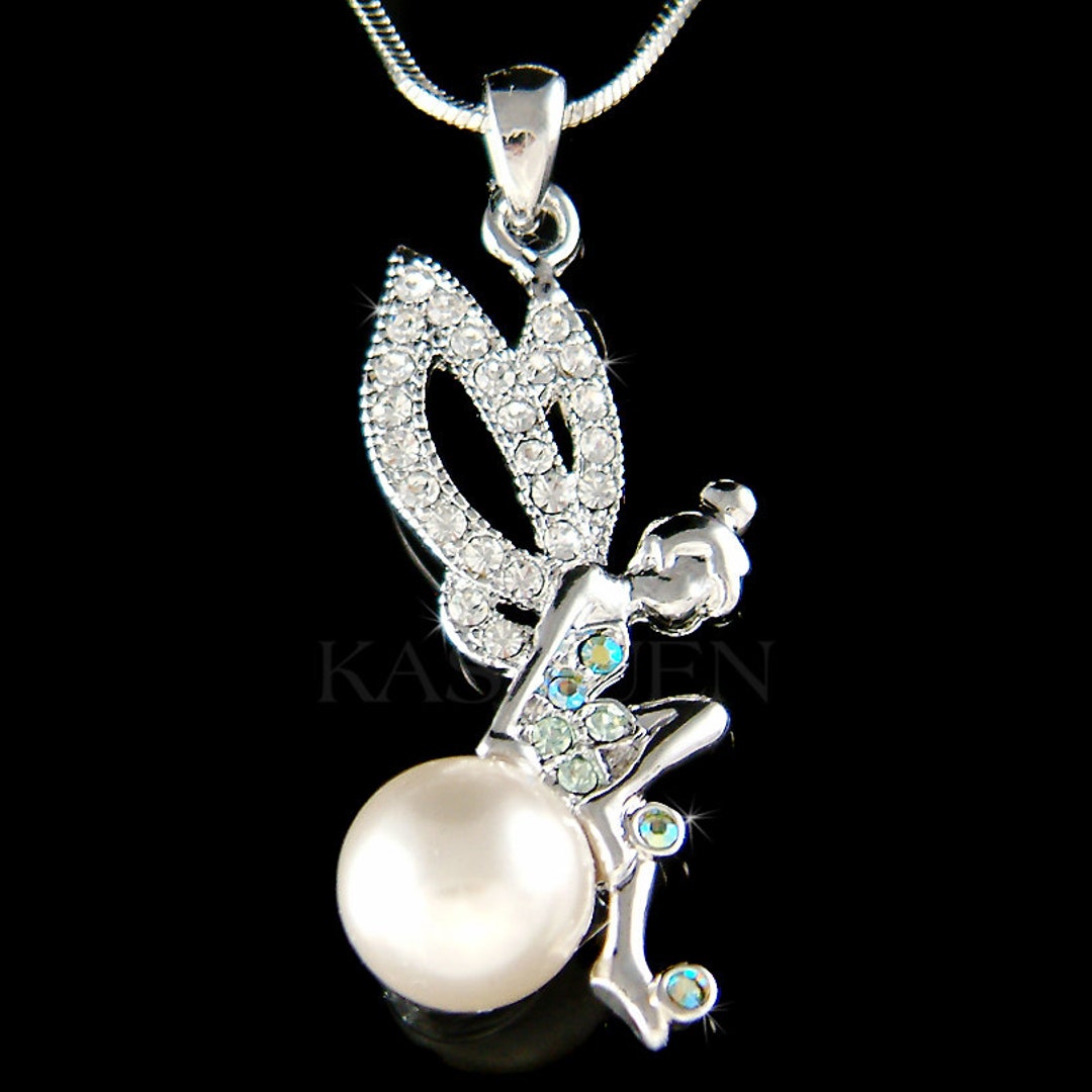 Swarovski Crystal Green Fairy Magic Magical Pearl Necklace, Beautiful ...
