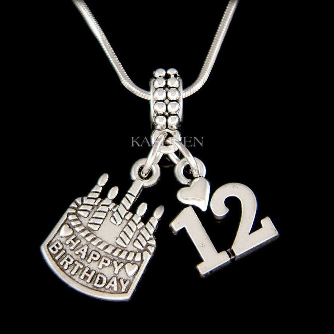 12th Birthday Girl Number Heart Jewelry Necklace Keychain Gifts for ...