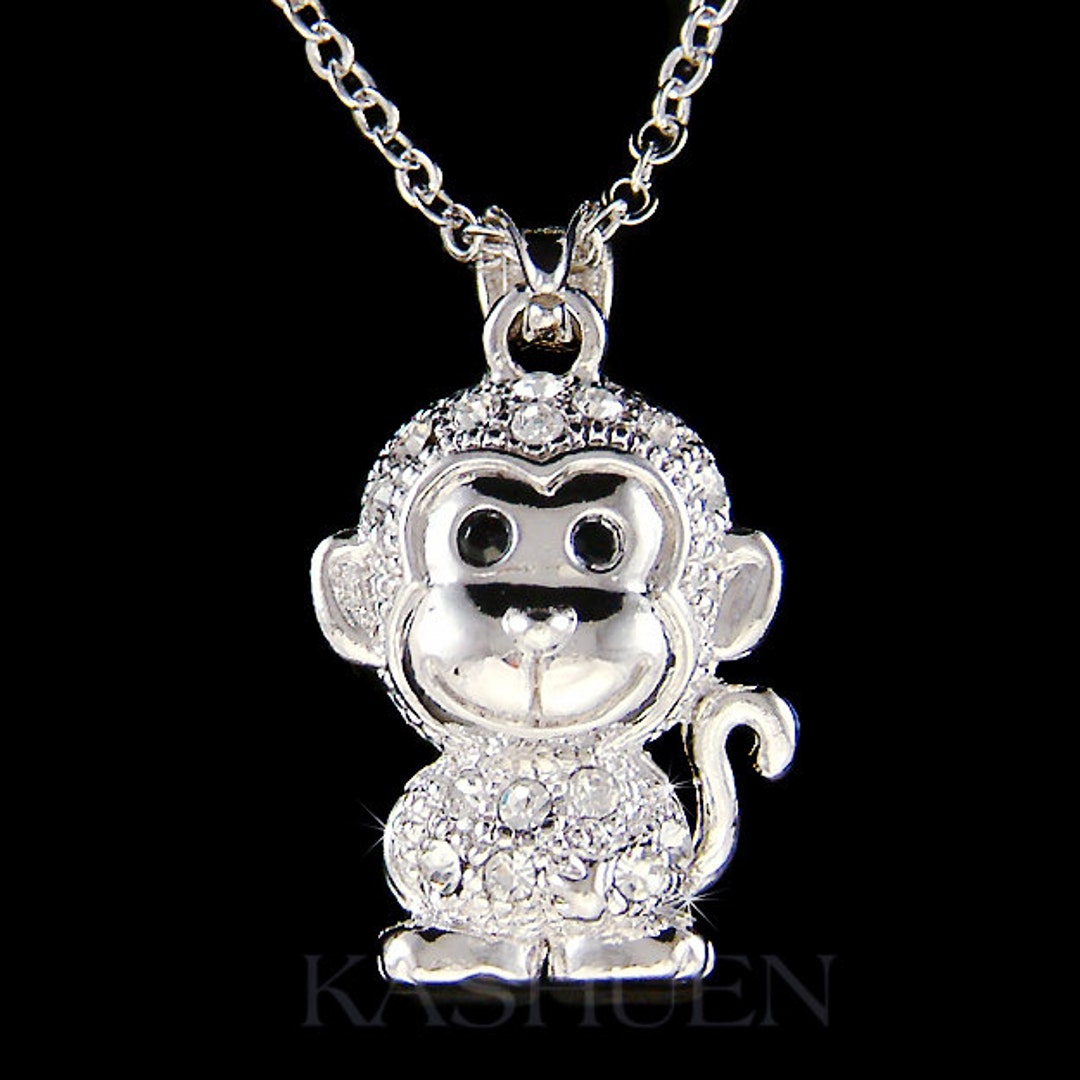 Swarovski Crystal Cute Monkey Moving Chimp Chimpanzee Animal Chinese ...