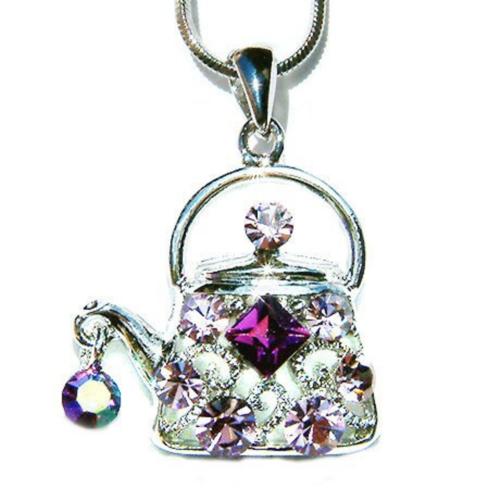 Swarovski Crystal Purple Teapot TEA Party POT Kettle Jewelry - Etsy