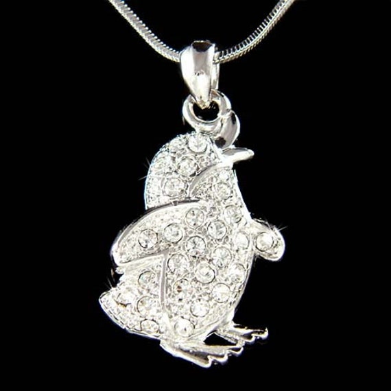 Swarovski Crystal Cute Emperor Penguin Antarctica Charm Chain Pendant Necklace Jewelry Best Friends Wife Daughter BFF Christmas Gift New