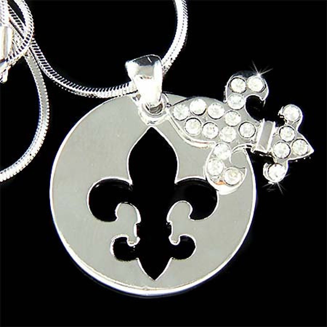 Swarovski Crystal Fleur De Lis Dog Tag France French Paris Lys - Etsy
