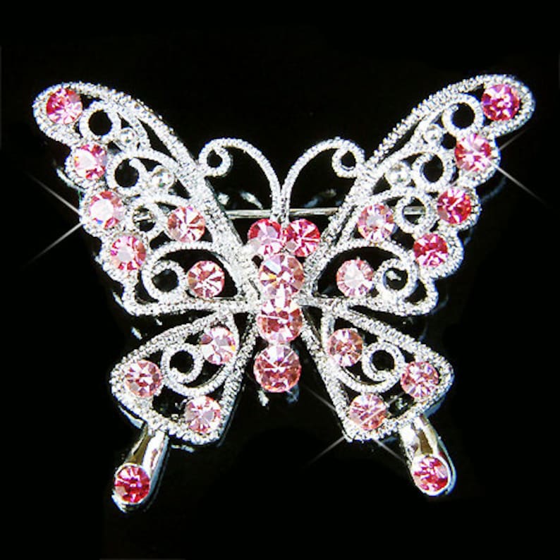 Swarovski Crystal Pink BUTTERFLY Insect Bridal Wedding Spring - Etsy