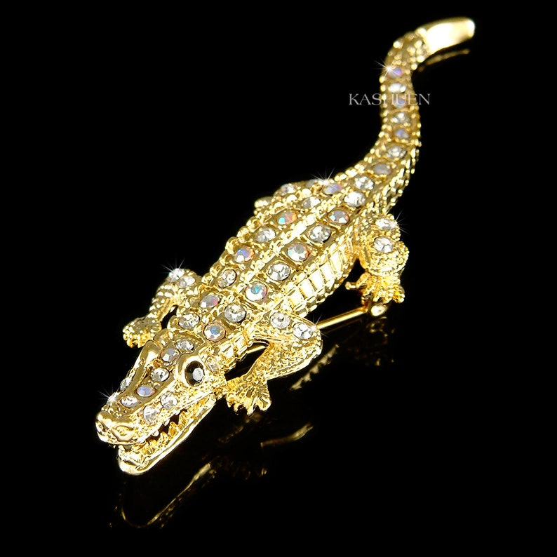 Swarovski Crystal Large Gator CROCODILE Alligator Caiman - Etsy