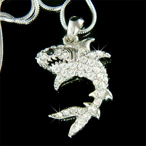 Swarovski Crystal Ocean Beach Sea WHITE SHARK Marine Wildlife JAWS ...